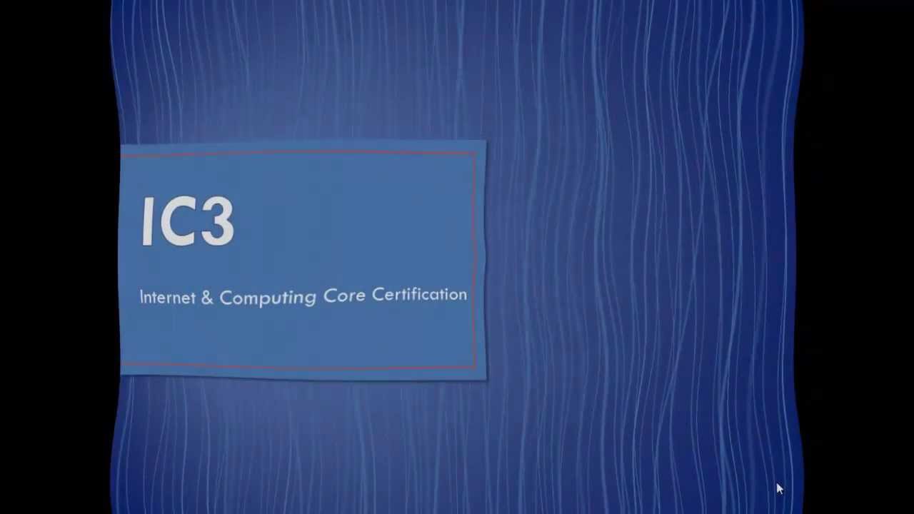 الدرس الأول من سلسلة دروس منهج الشهادة الدولية IC3 - YouTube