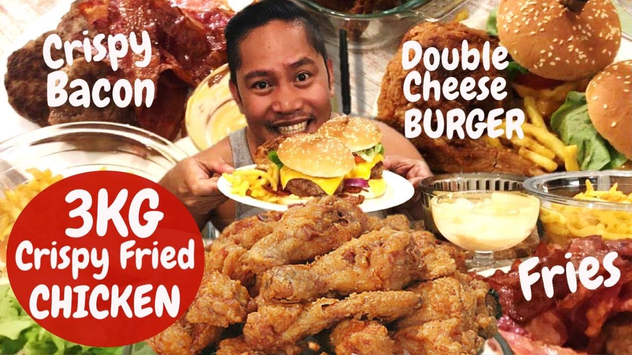 3KG CRISPY and SPICY FRIED CHICKEN!! DOUBLE CHEESE BURGER!!! UNLIMITED ...