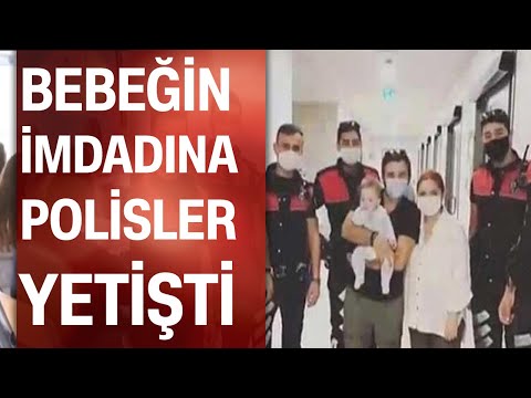 Yunus polisleri trafikte kalan bebeği kurtardı!