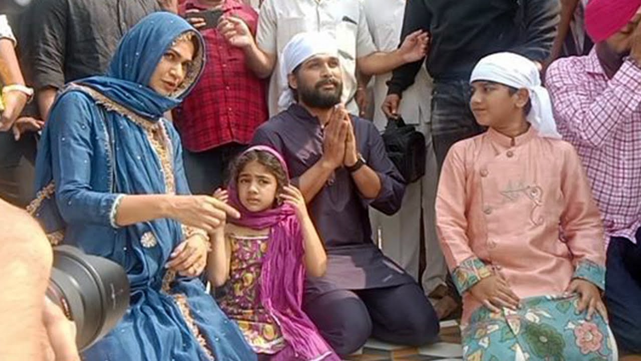 Allu Arjun and family visit Golden Temple in Amritsar | #alluarjun ...