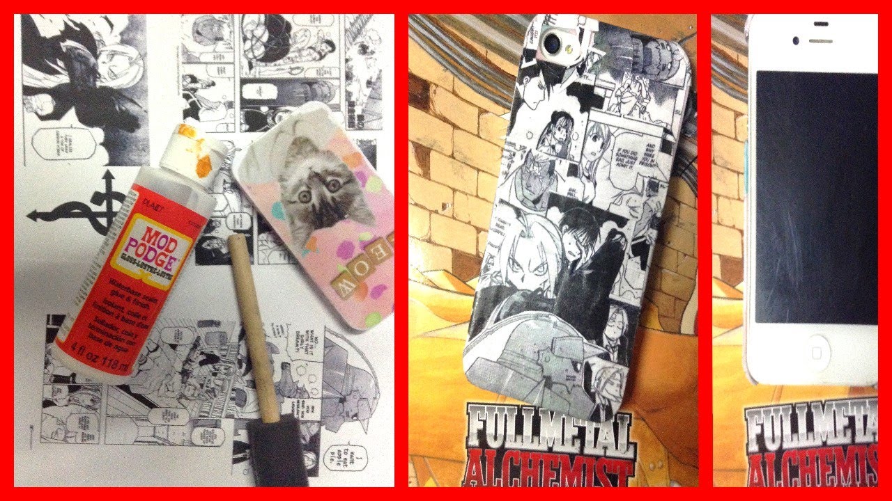 DIY MANGA COLLAGE PHONE CASE! - YouTube