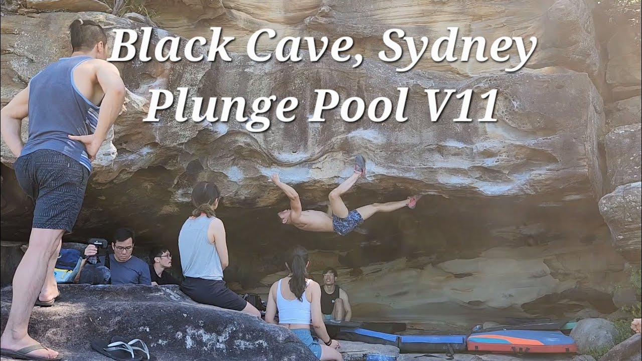 Sydney Bouldering: Plunge Pool V11 - Black Cave - YouTube