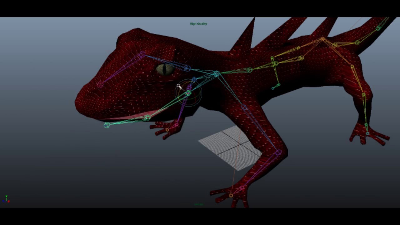 Maya Rigging - Testing - Lizard - YouTube