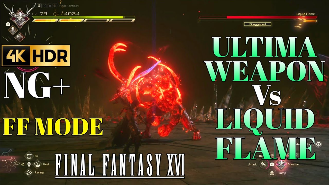 Ultima Weapon FINAL FANTASY 16 New Game Plus Liquid Flame Boss Fight 4K ...