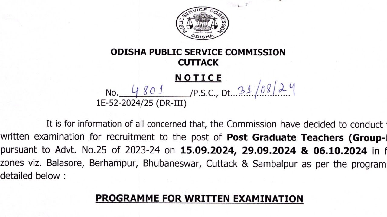 opsc-post-graduate-teacher-written-exam-notification-released-2024