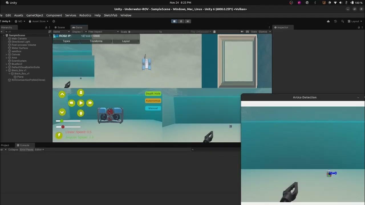 BlueROV2 Aruco Marker Follower in Unity - YouTube