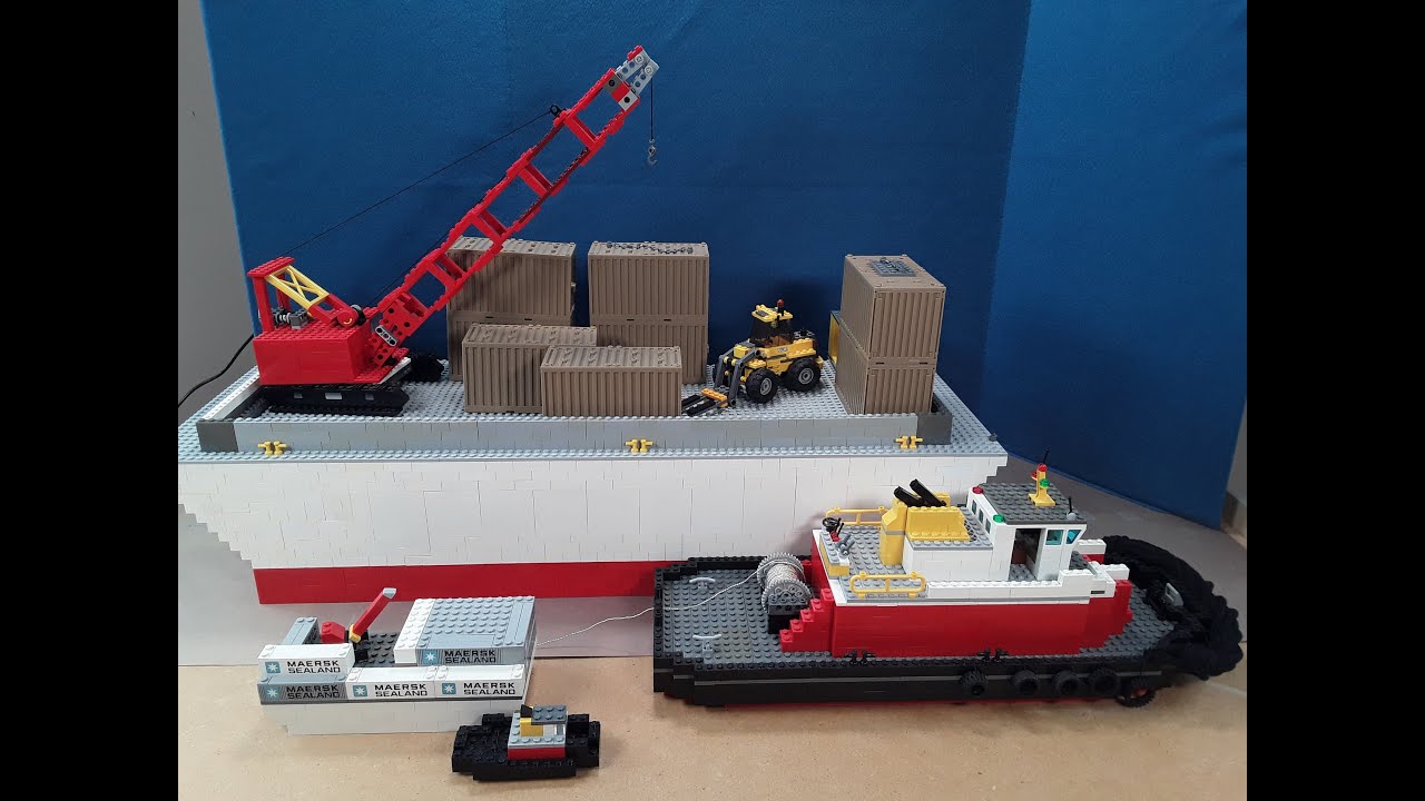 Tugboat and Barge Lego Custom MOC - YouTube