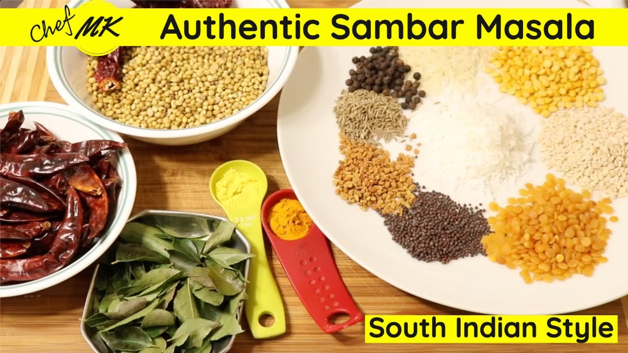 Authentic South Indian Sambar Masala Recipe | Kerala Style Sambar ...