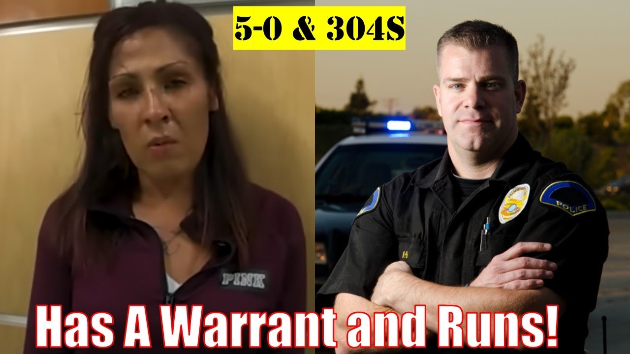 Woman has a warrant and runs from the cops! - YouTube