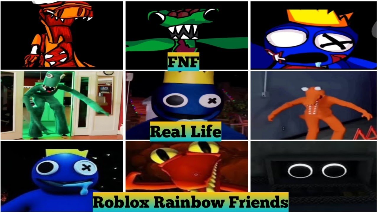 FNF VS Original Real Life VS Roblox Rainbow Friends jumpscare [ Roblox ...
