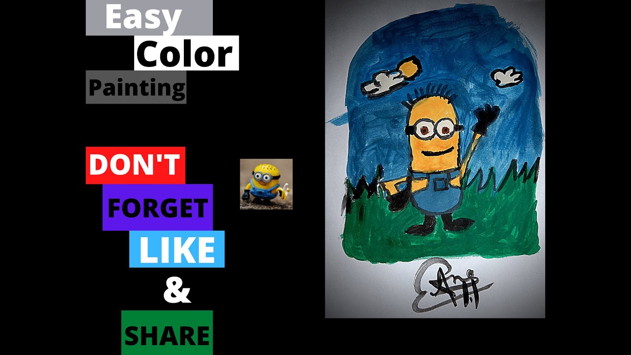 Easy Color Painting Minion Concept Art | Color Painting - YouTube