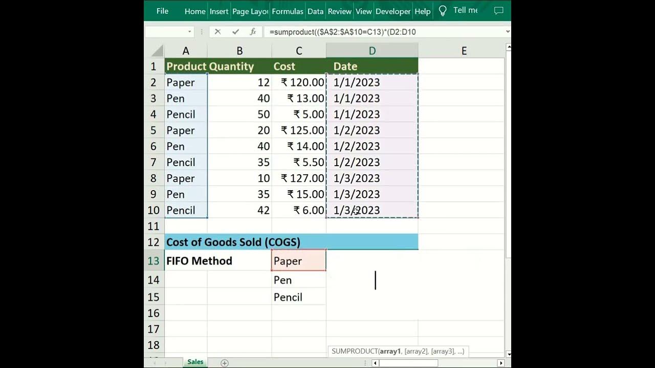 excel Calculate Cost Of Goods Sold FIFO Method COGS Calculation excel-calculate-cost-of-goods-sold-fifo-method-cogs-calculation