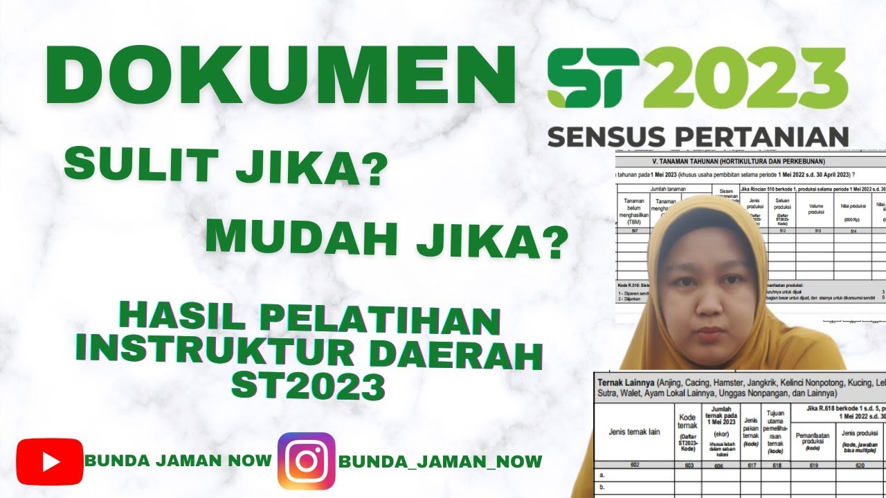 DOKUMEN ST2023 SULIT DAN MUDAH, JIKA?#tugas sensus pertanian 2023 - YouTube