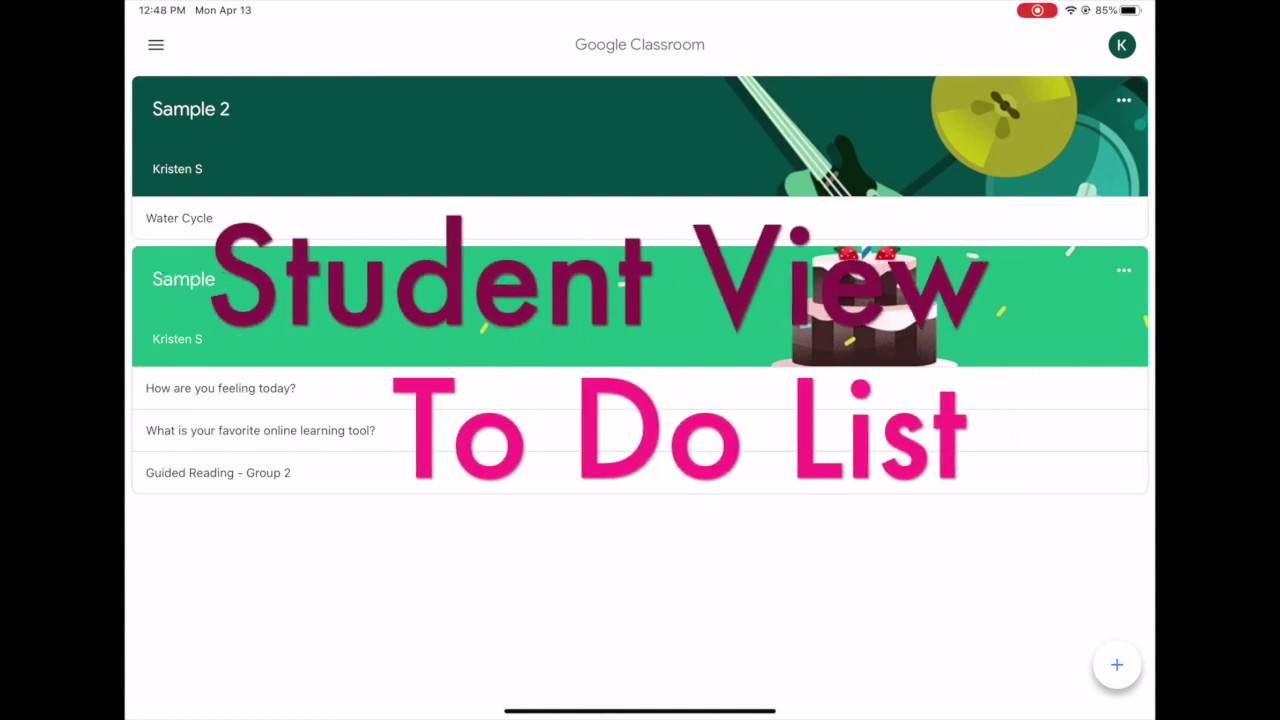 Classroom Student View - To Do List - YouTube