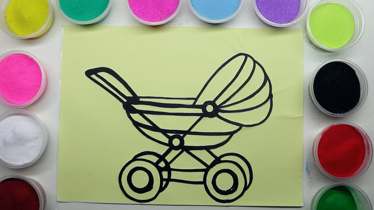sand painting stroller，coloring for kids, toddlers ，sand painting ...