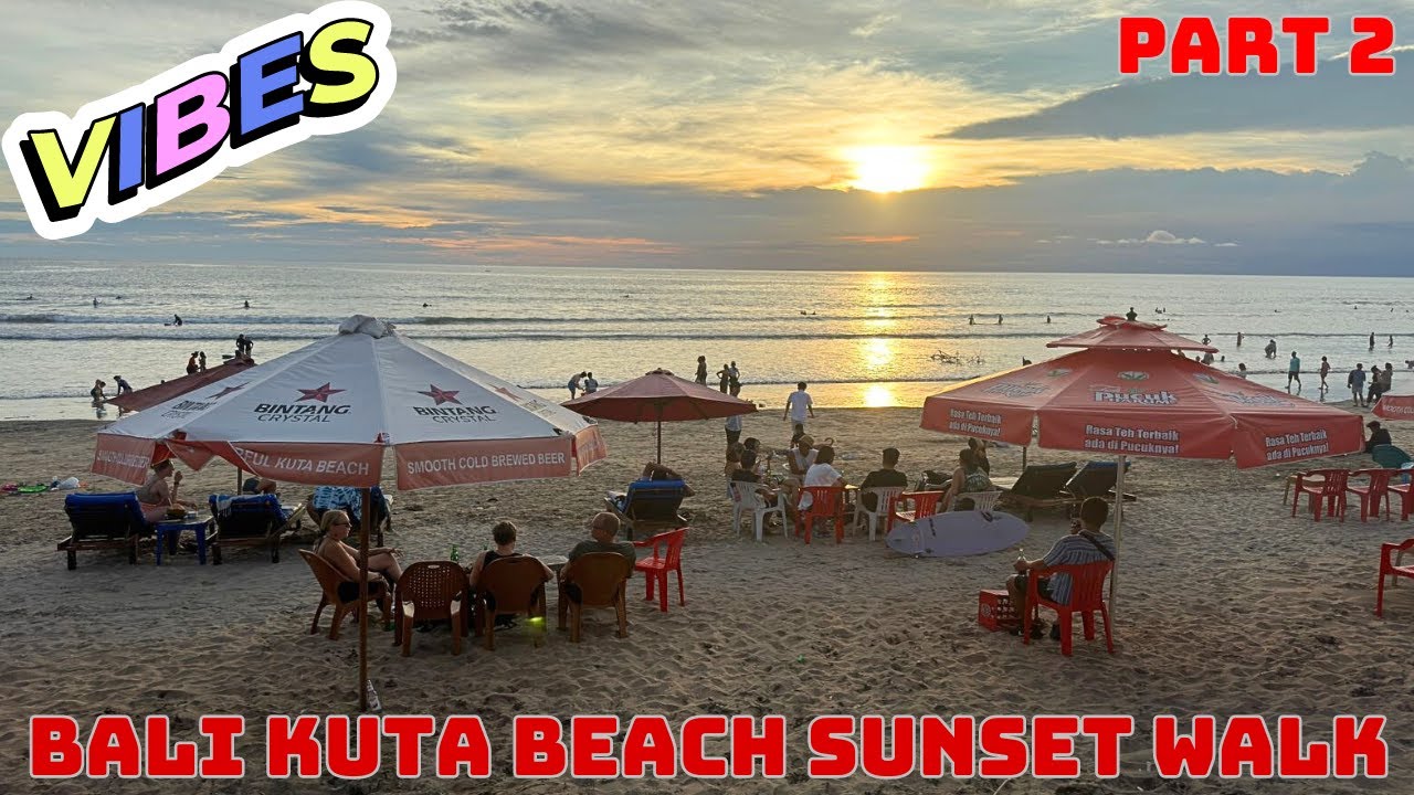 Bali Kuta beach sunset Walk, Kuta Beach Today 2024, Sunset in Bali ...
