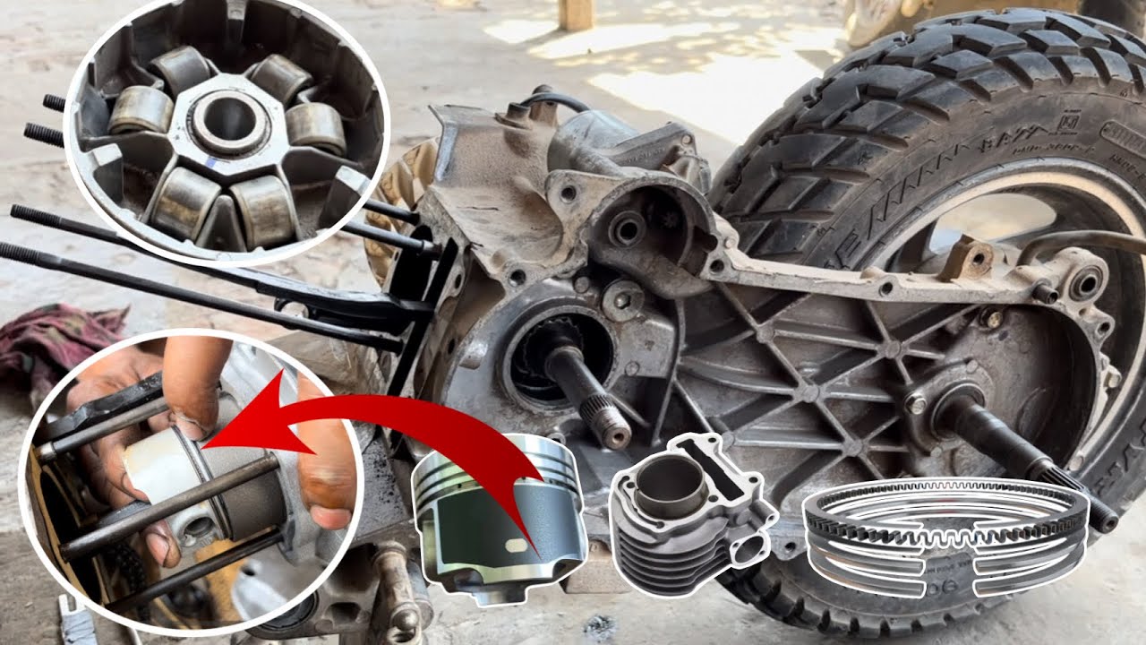 Hero Mastro scooty engine blok kits piston ring fitting मस्तरो स्कूटी ...