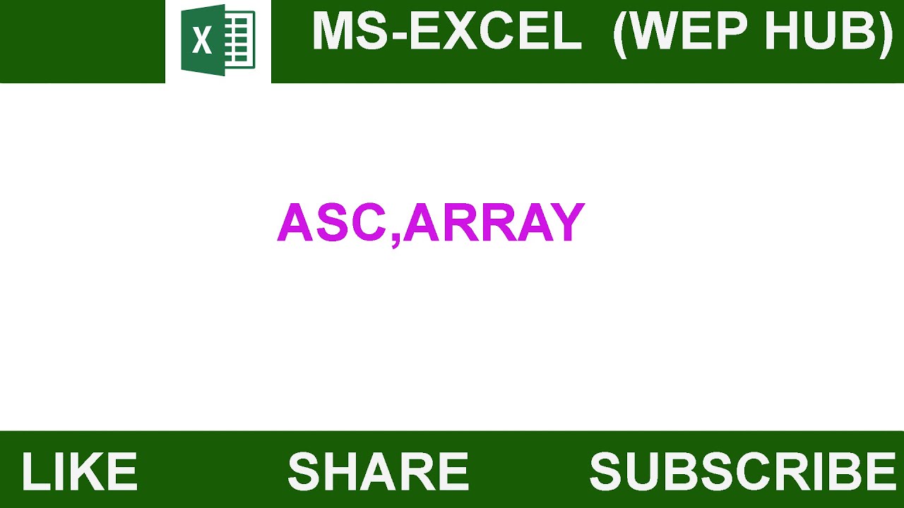 #FORMULA GOOGLE SHEET || ASC,ARRAY FORMULA || PART 7 || - YouTube