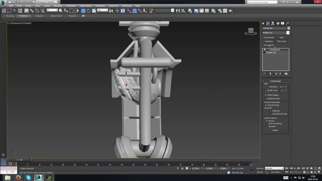 Robot modeling autocad 3ds max - YouTube