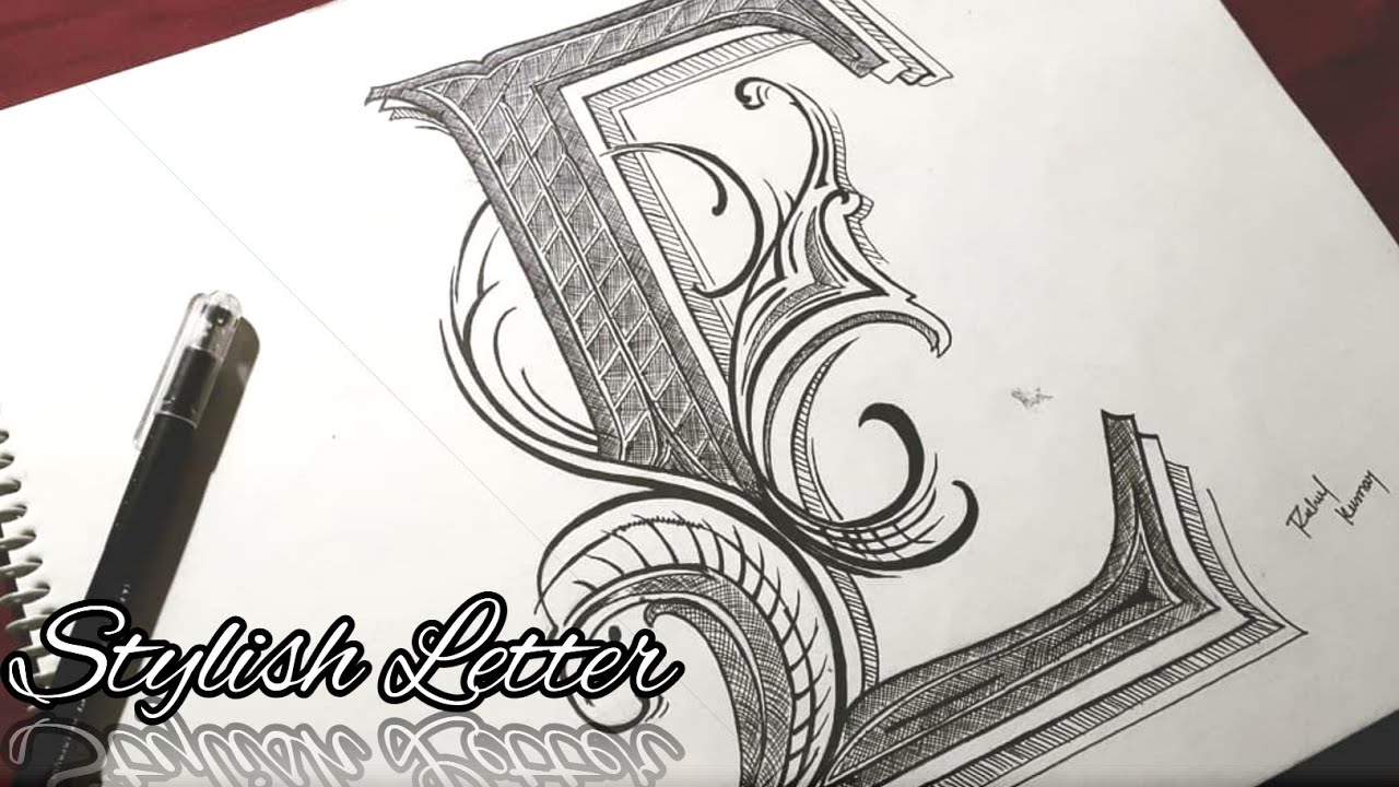 How to write stylish letter "E" || Alphabet "E" calligraphy || - YouTube