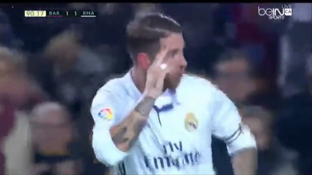 Sergio Ramos scores GOAL vs Barcelona ~2016 12 03 ~EL CLASICO - YouTube