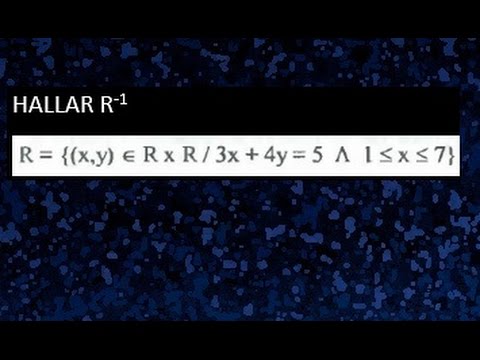 ¿Como hallar la relacion inversa? R -1 | R={(x, y) RxR / 3x+4y=5 y 1 x ...