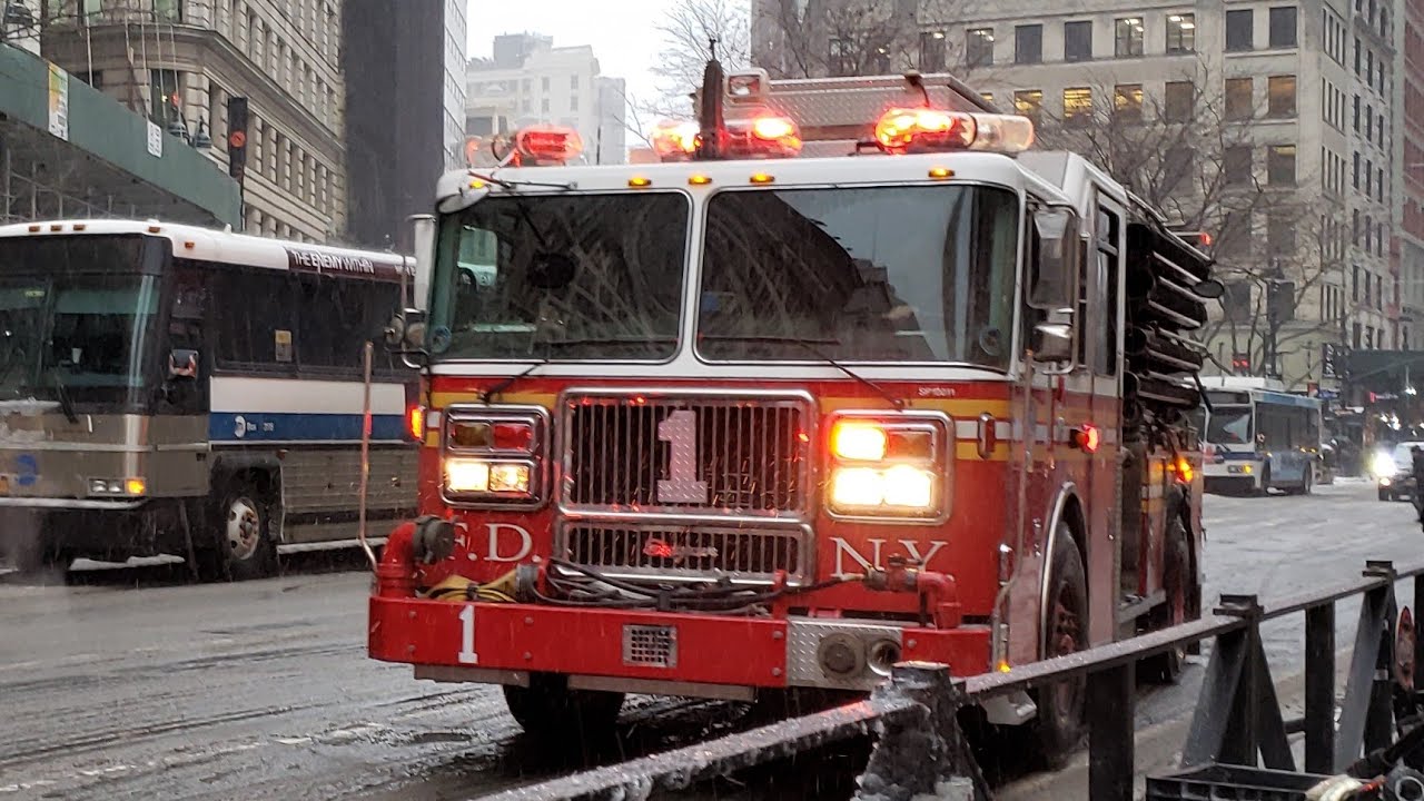 FDNY Engine 1 Responding On 6th Ave In Midtown, Manhattan, New York ...