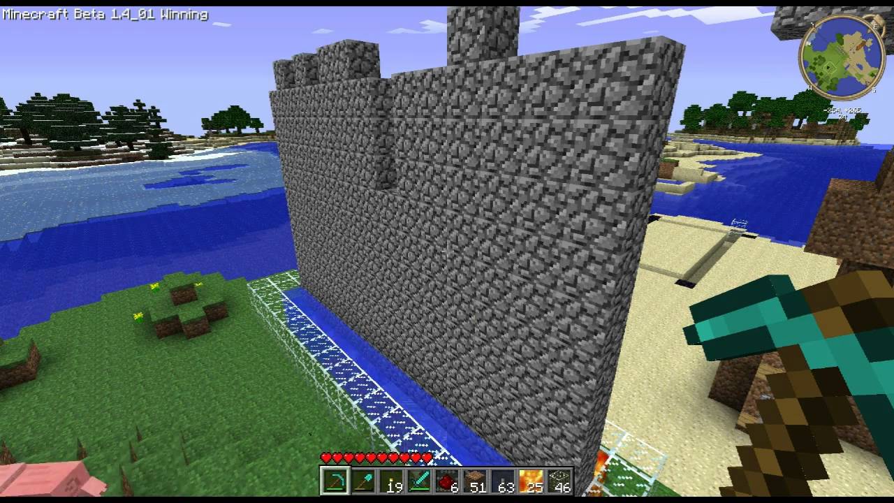 Minecraft Auto-building wall - YouTube