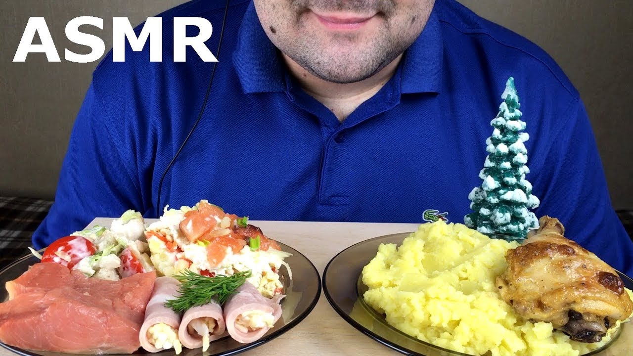 ASMR CHRISTMAS DINNER (Eating Sounds) Mukbang *NO TALKING* - YouTube
