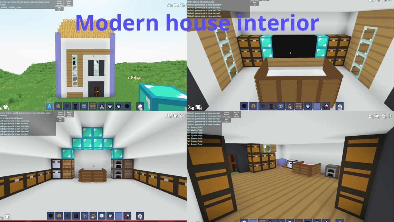 How to make beautiful interior modern house in bloxd io - YouTube