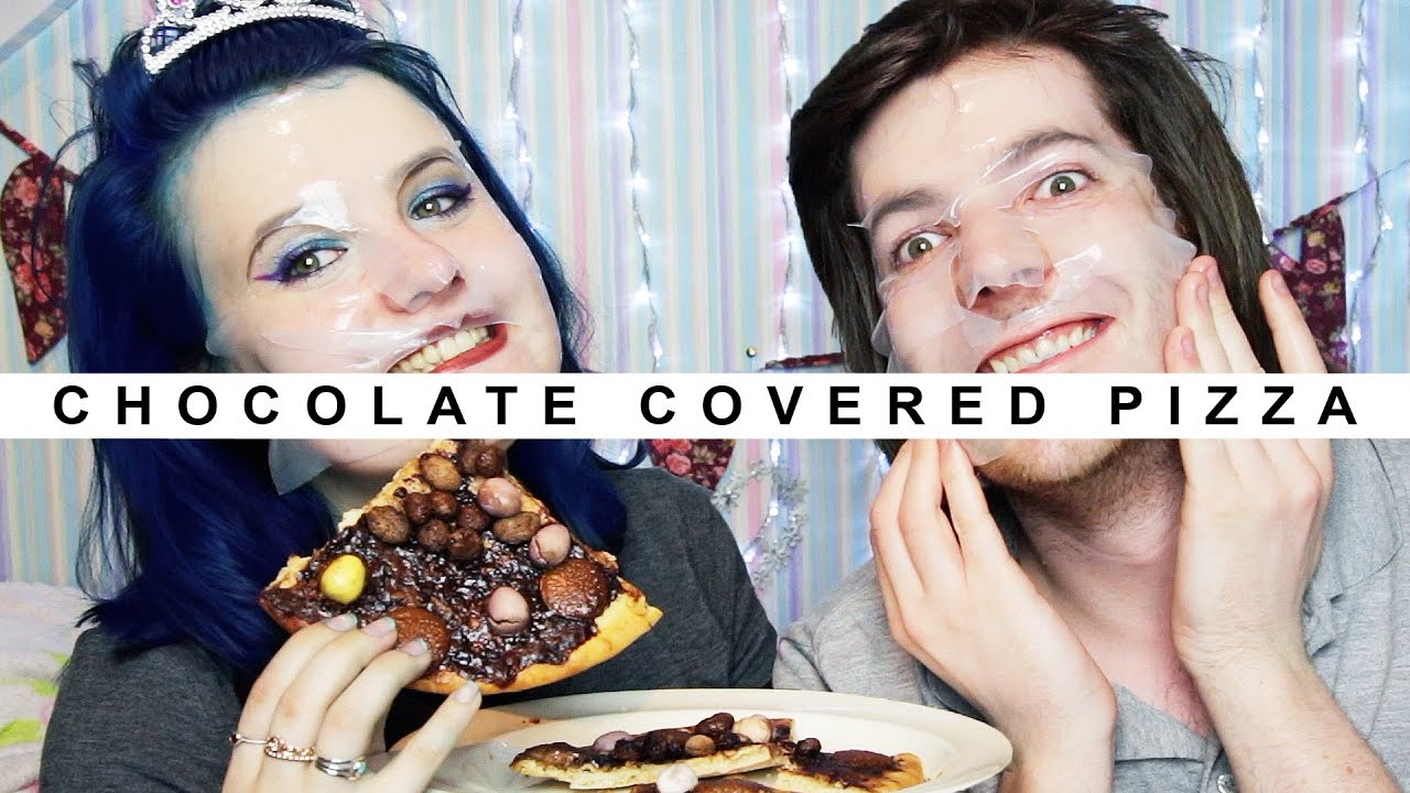 CHOCOLATE COVERED PIZZA // SLIMEY FACE MASKS (COUPLE'S NIGHT IN ...