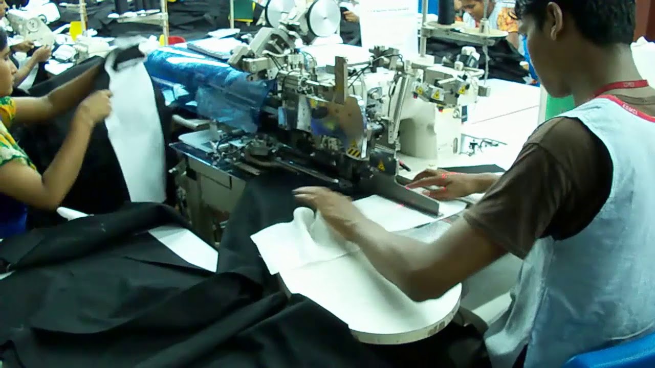 Welt pocket sewing by APW machine 2017 - YouTube