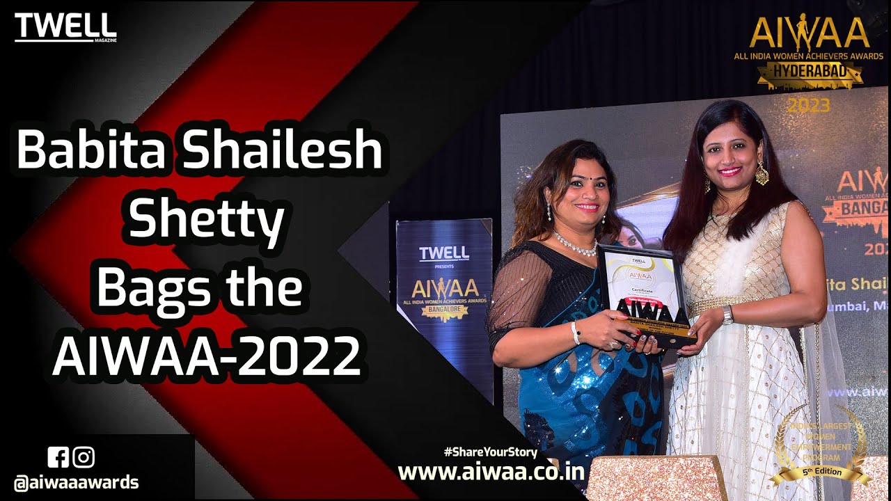 Babita Shailesh Shetty bags the Aiwaa Awards 2022 at Bangalore | Twell ...