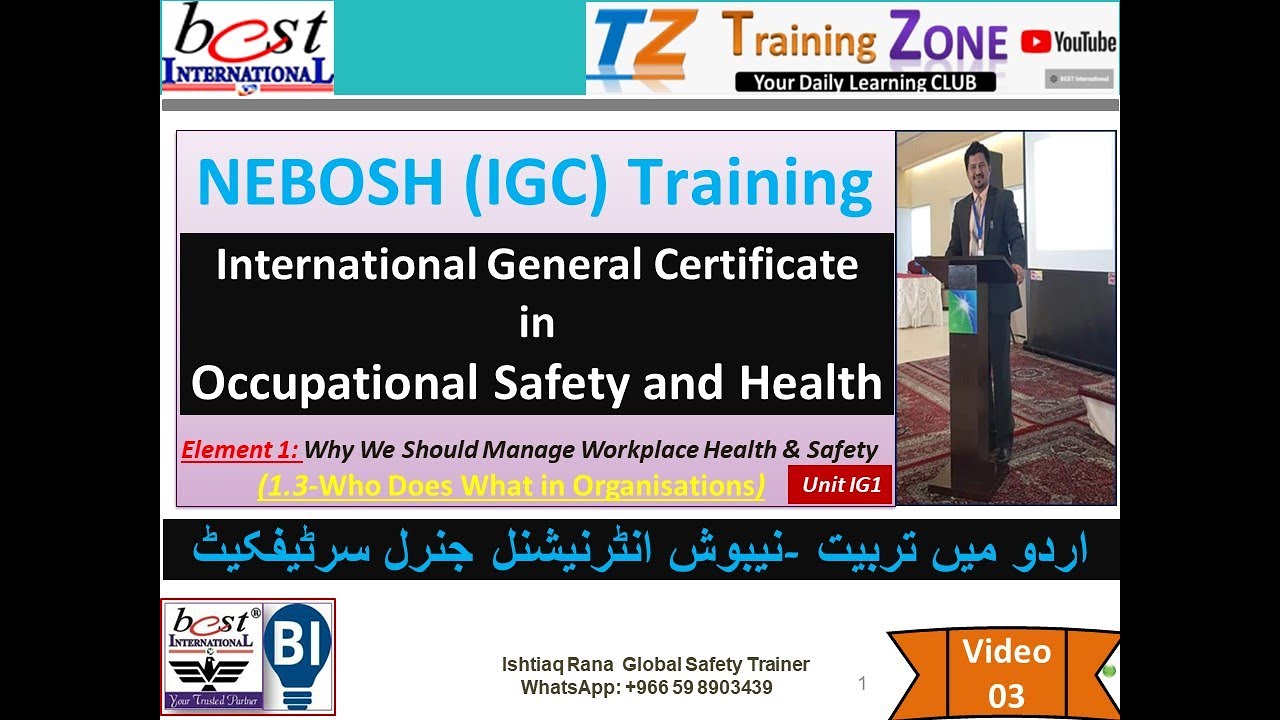 NEBOSH IGC Training Video 3 (Element 1: 1.3 - Who Does What in ...