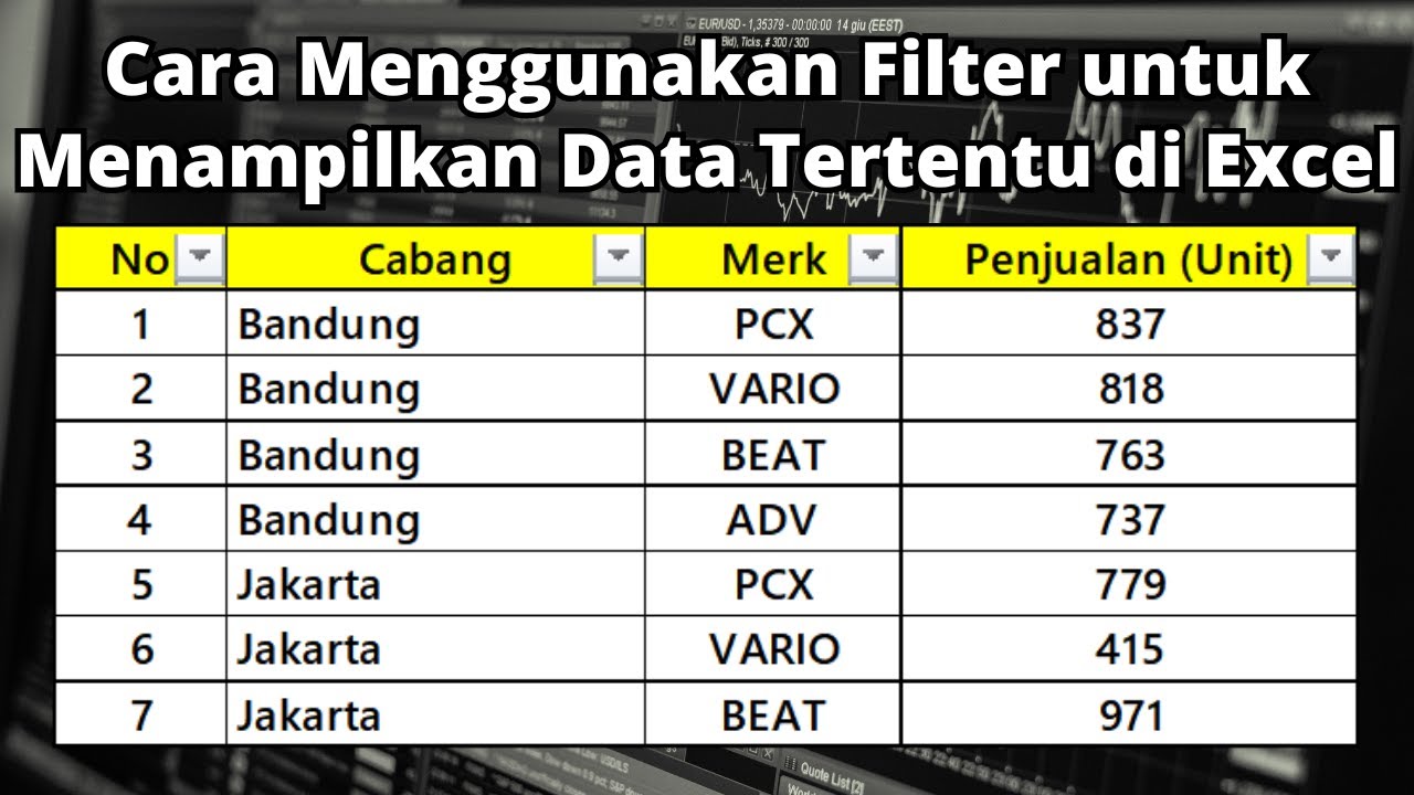 Cara Menggunakan Filter di Excel untuk Menampilkan Data Tertentu dengan ...