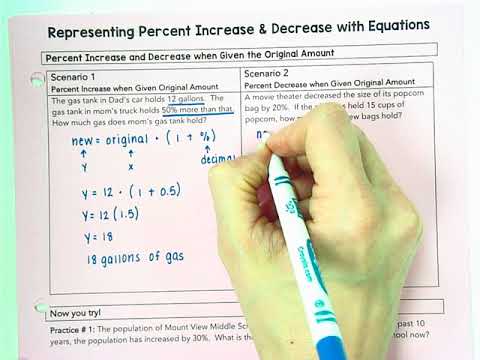 Representing Percent Increase and Decrease with Equations Video - YouTube