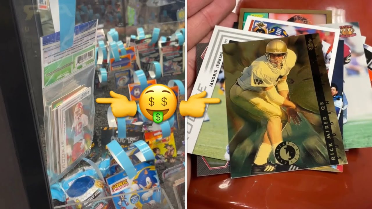 Winning NFL FOOTBALL Cards from Claw Machine! - YouTube