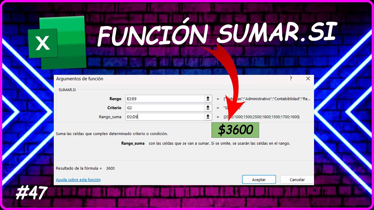 ⚠️COMO APLICAR LA FUNCIÓN SUMAR SI EN MICROSOFT EXCEL - YouTube