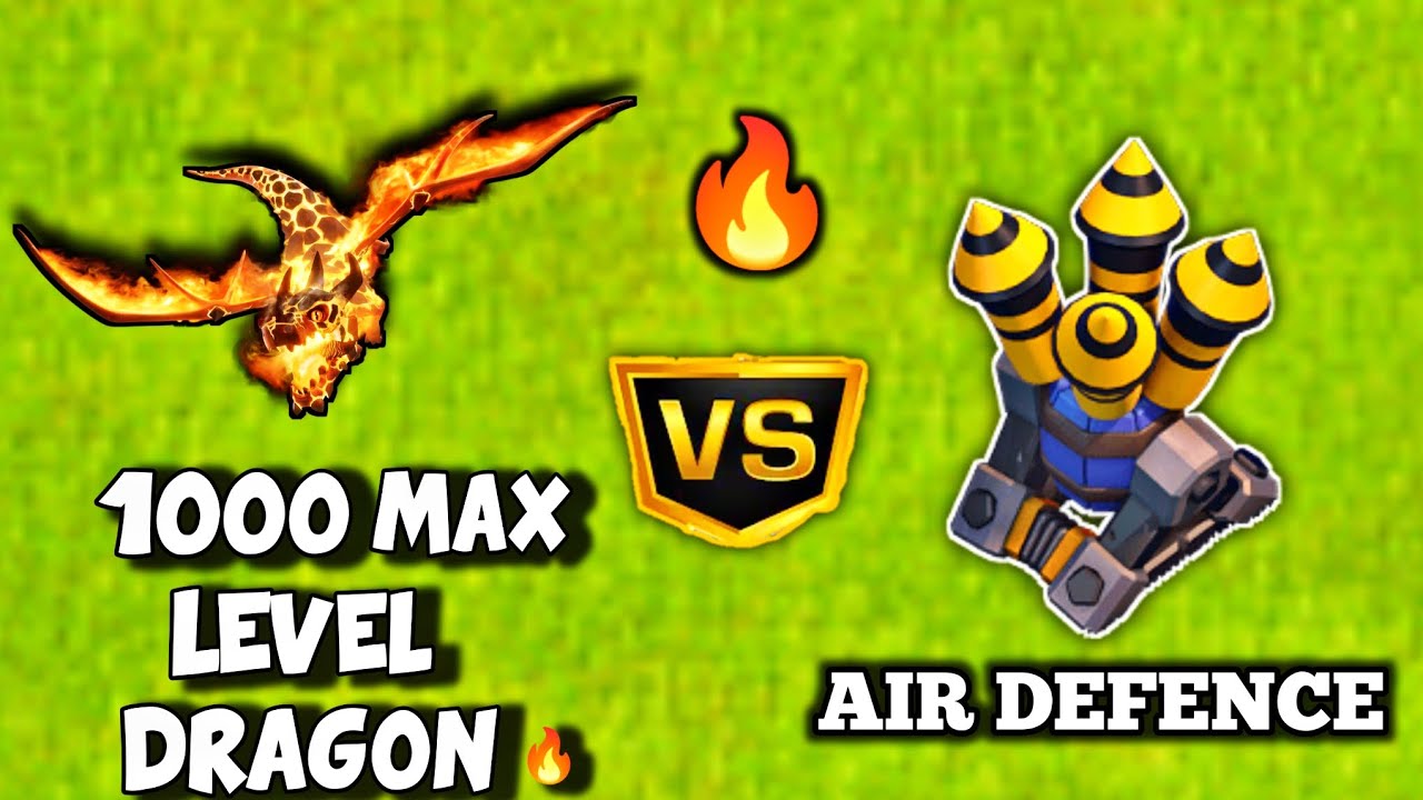 1000 MAX LEVEL DRAGON VS AIR DEFENCE 🔥 |CLASH OF CLANS #coc # ...
