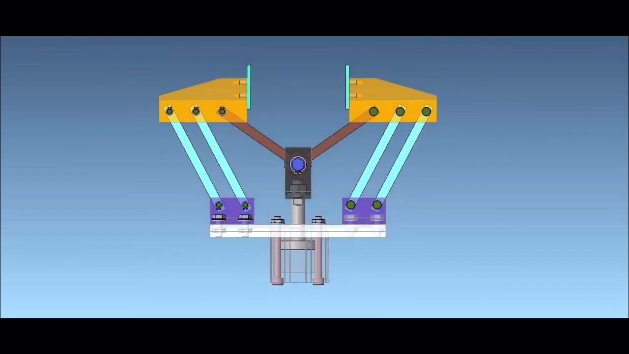 Animation Creo: Pneumatic gripper (Pneumatikgreifer) Mechanism Creo Parametric - YouTube