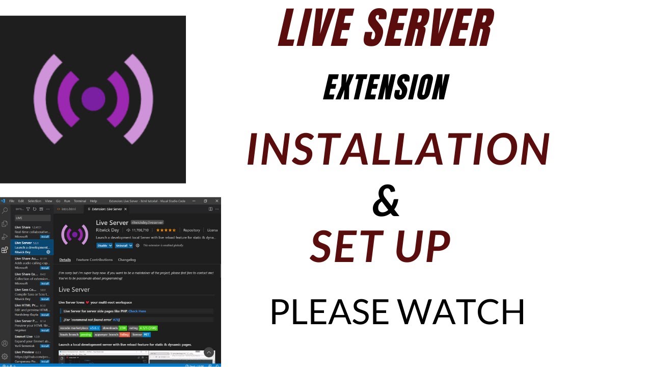 live server extension setup vscode - YouTube