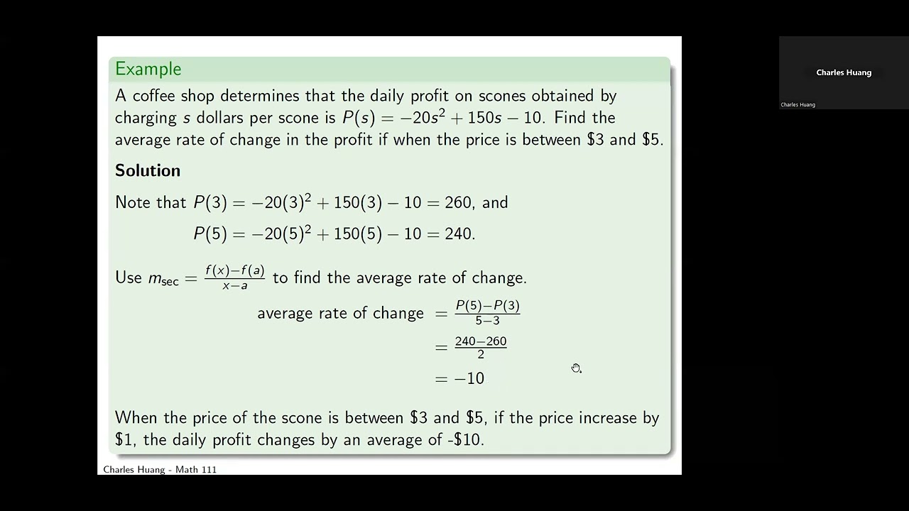 Math 111 4.1 The Rate of Change of a Function - YouTube