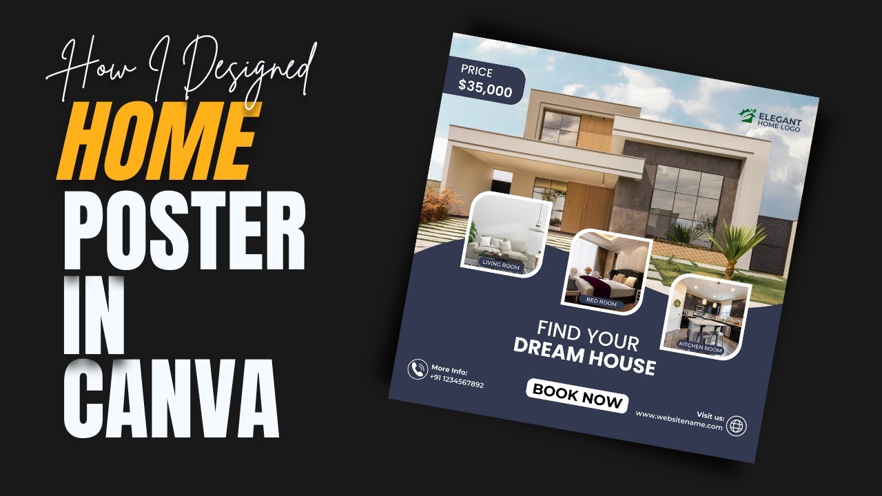 Home Poster Design In Canva | Canva Tutorial || Rajesh - YouTube