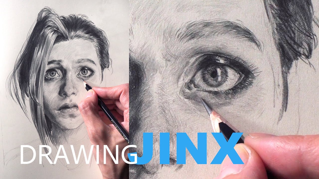 Realistic Jinx Portrait | Detailed Drawing Process | Arcane - YouTube
