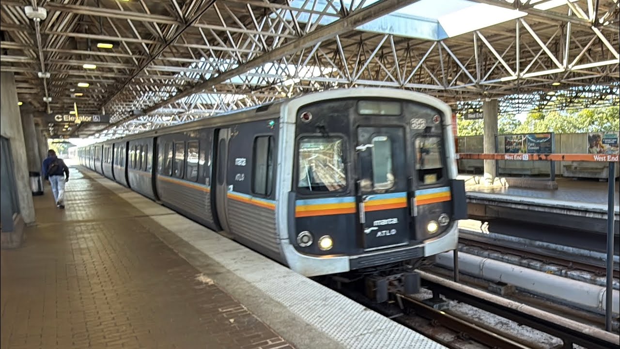 Gold line train arriving at West End Station - YouTube