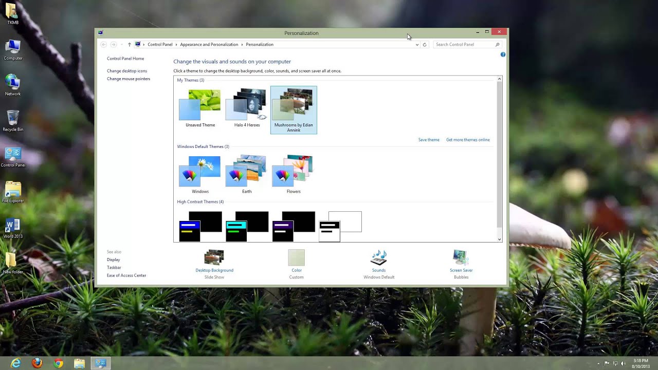 Windows 8 Basics: Changing Desktop Theme - YouTube