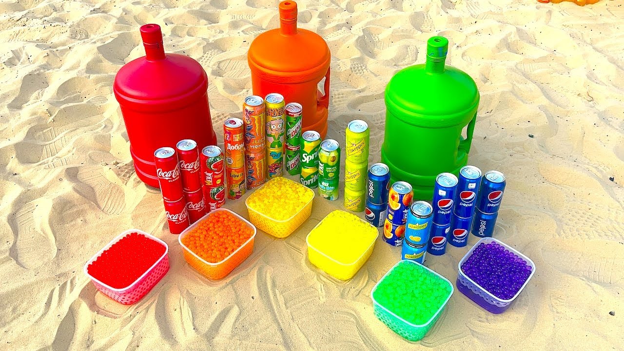 Big Coca Cola Mega Experiment Giant Drinks, Fanta, Mirinda, Pepsi, Many ...