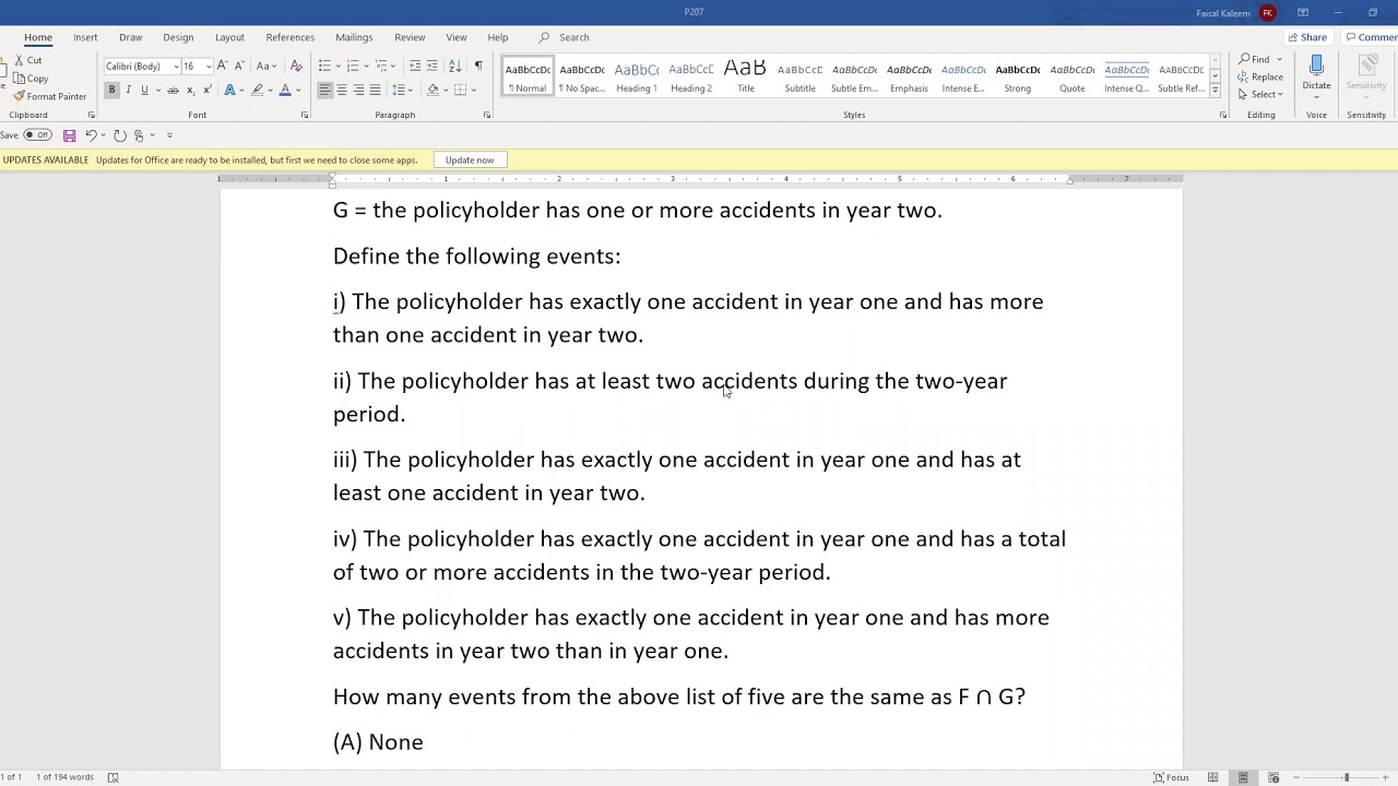 Actuarial SOA Exam P Sample Question 153 (once 207) Solution - YouTube