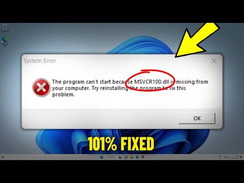 Windows 11 / 10 / 8 / 7'de MSVCR100.dll bilgisayarınızda eksik / bulunamadı Hatası Nasıl Çözülür ✅