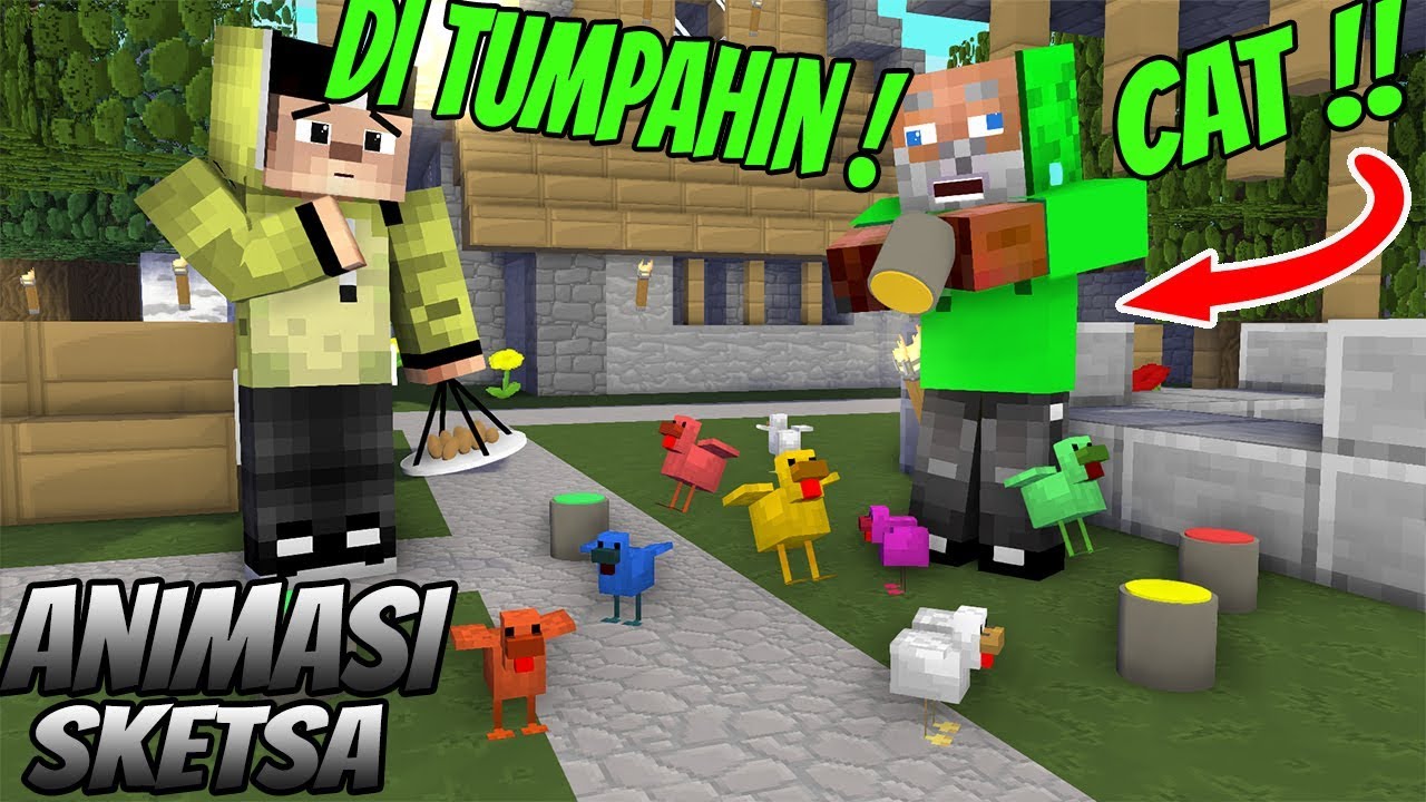 Erpan beli ayam berwarna ! Lucu! ( Animasi Minecraft Indonesia ) - YouTube